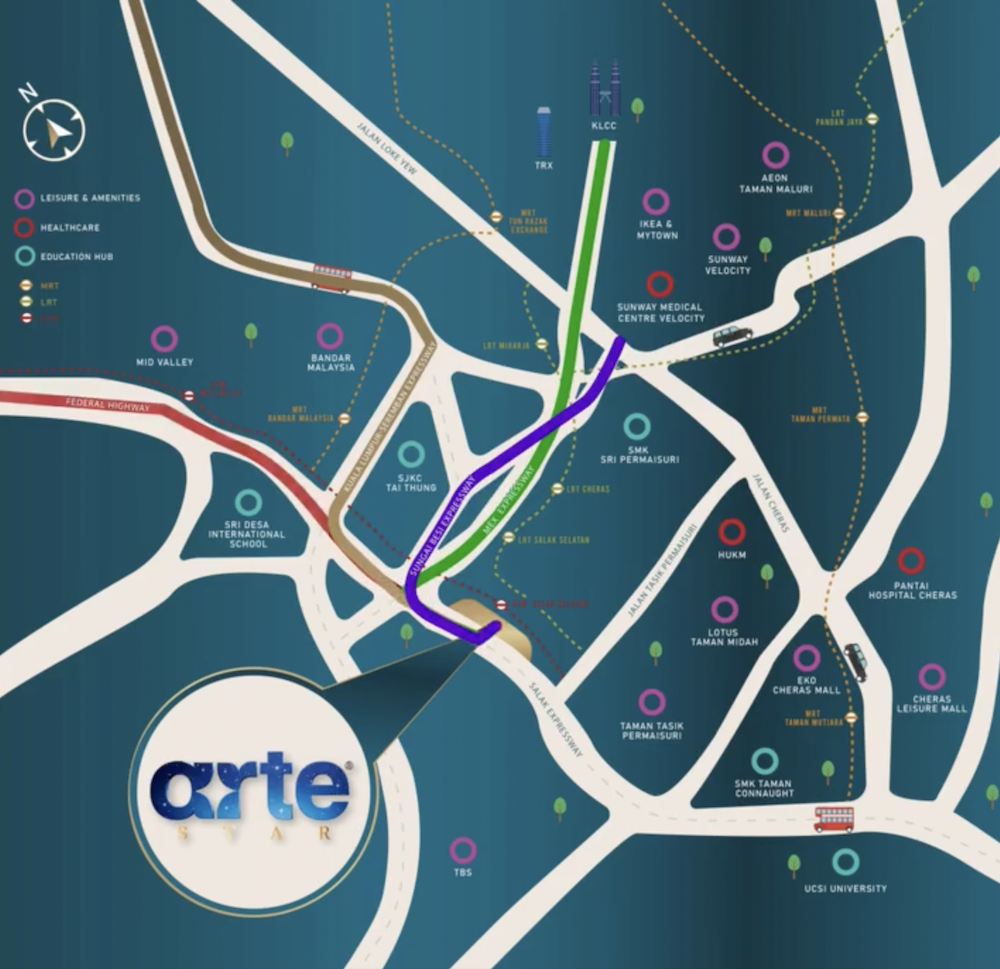Arte Star Sungai Besi | Walking Distance to LRT, MRT3 & KTM